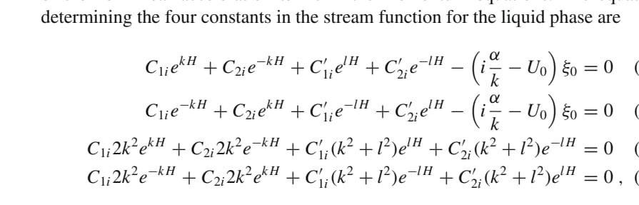Solved determining the four constants in the stream function | Chegg.com