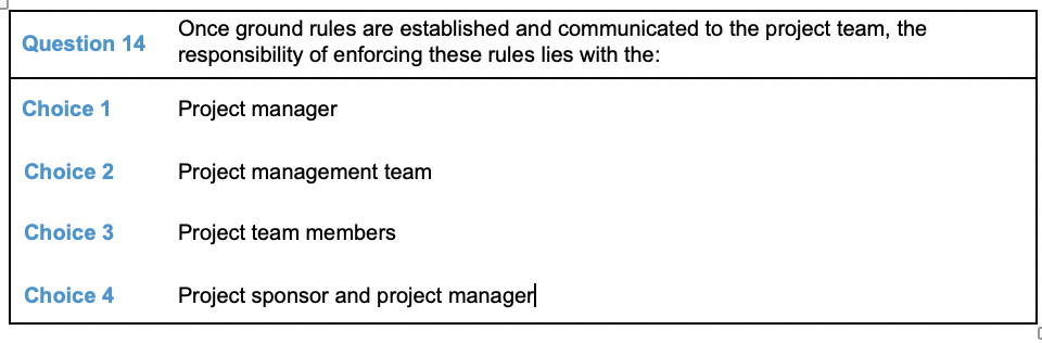 Solved Question 14 Once ground rules are established and | Chegg.com