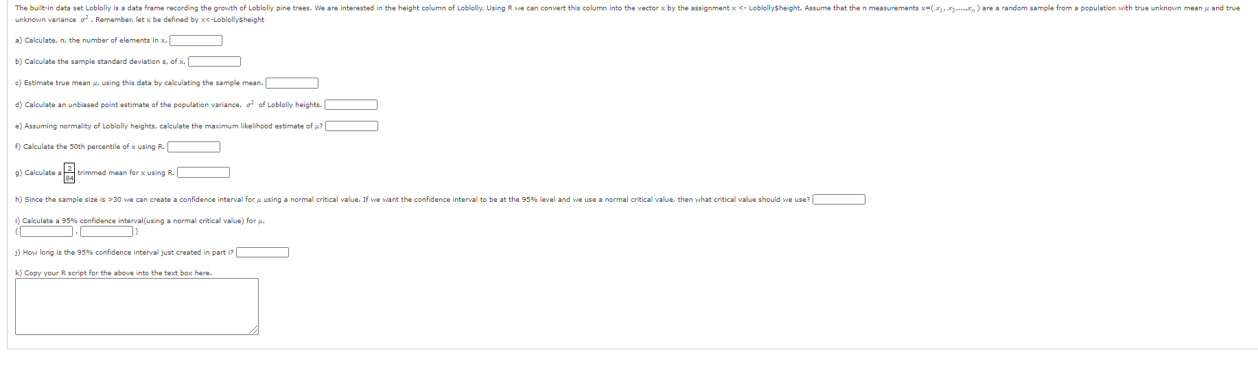 Solved The built-in data set Loblolly is a data frame | Chegg.com