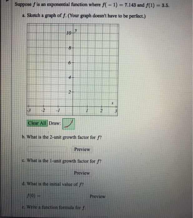 Solved suppose f is an exponential function where f(-1) = | Chegg.com