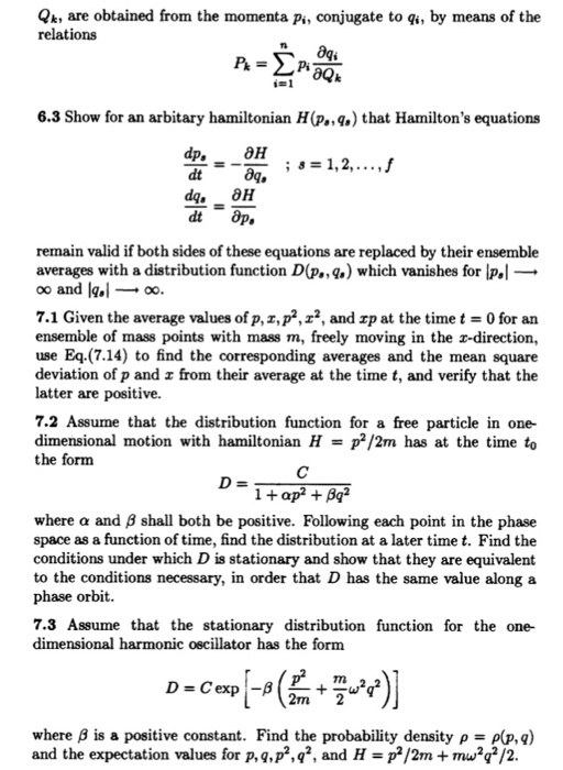 Solved Problem from Fundamentals of Statistical Mechanics. | Chegg.com