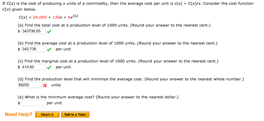 Solved If C(x) is the cost of producing x units of a | Chegg.com