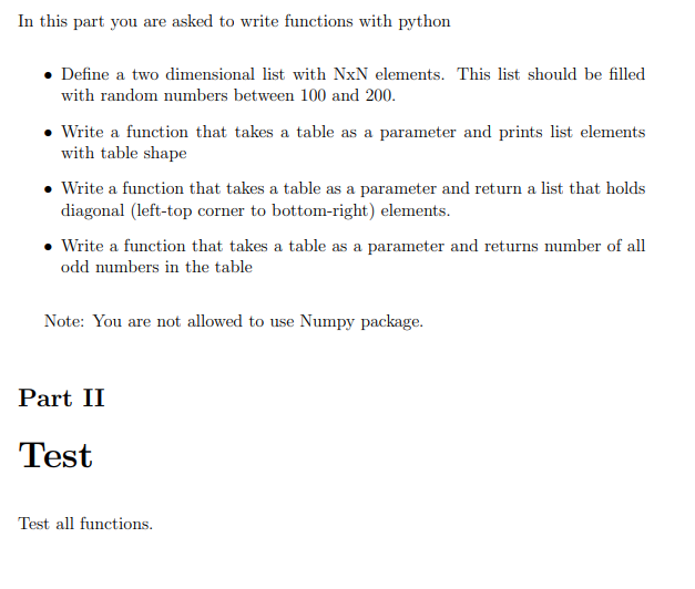 Solved In this part you are asked to write functions with | Chegg.com