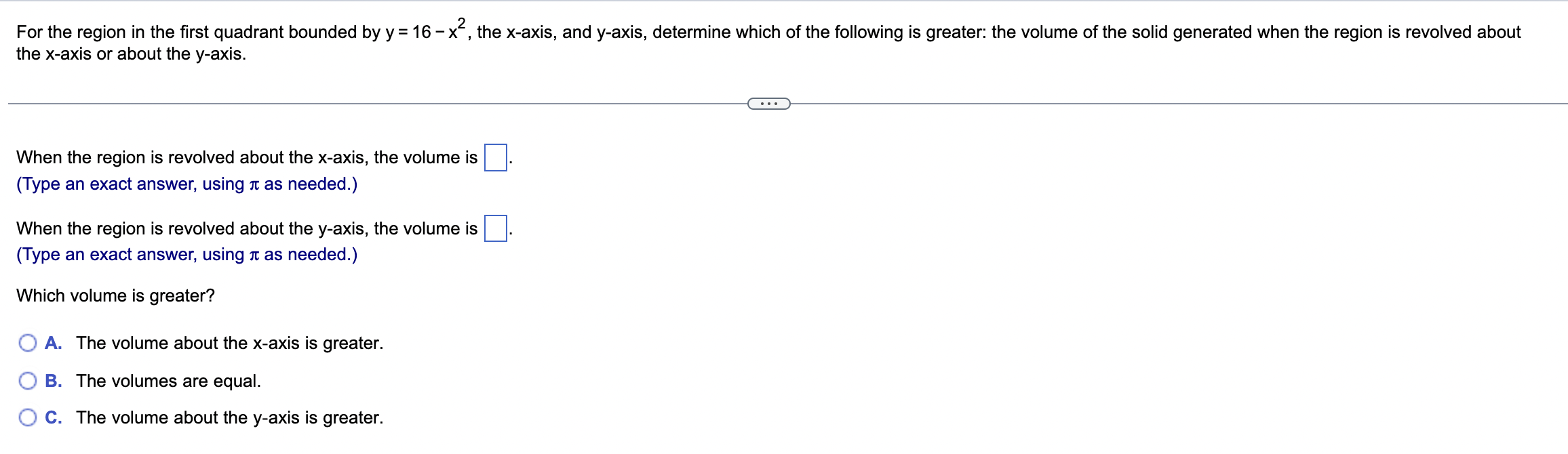 Solved the x-axis or about the y-axis. When the region is | Chegg.com