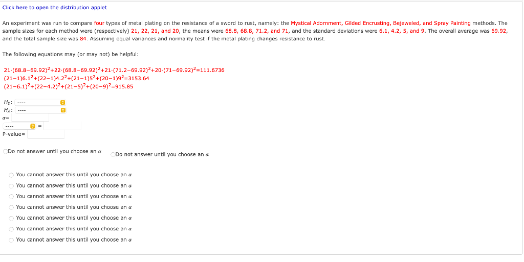 Solved Click here to open the distribution applet An | Chegg.com