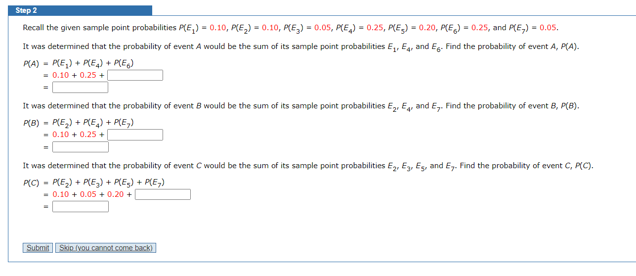 Solved Recall the given sample point probabilities | Chegg.com