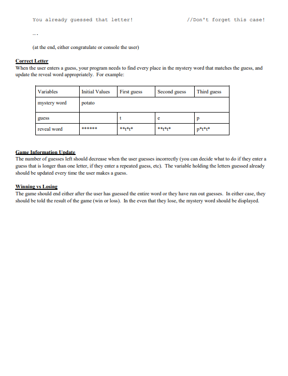 Solved Variable Reouirements You must have variables to | Chegg.com