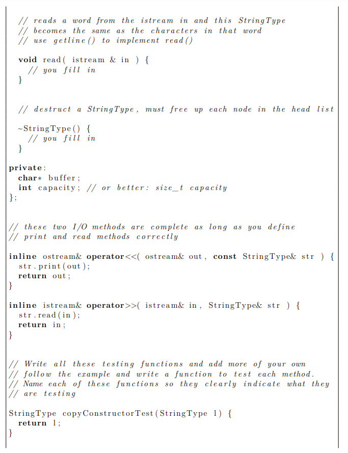 Continue to implement class my_str below. This class | Chegg.com Continue to implement class my_str below. This class | Chegg.com