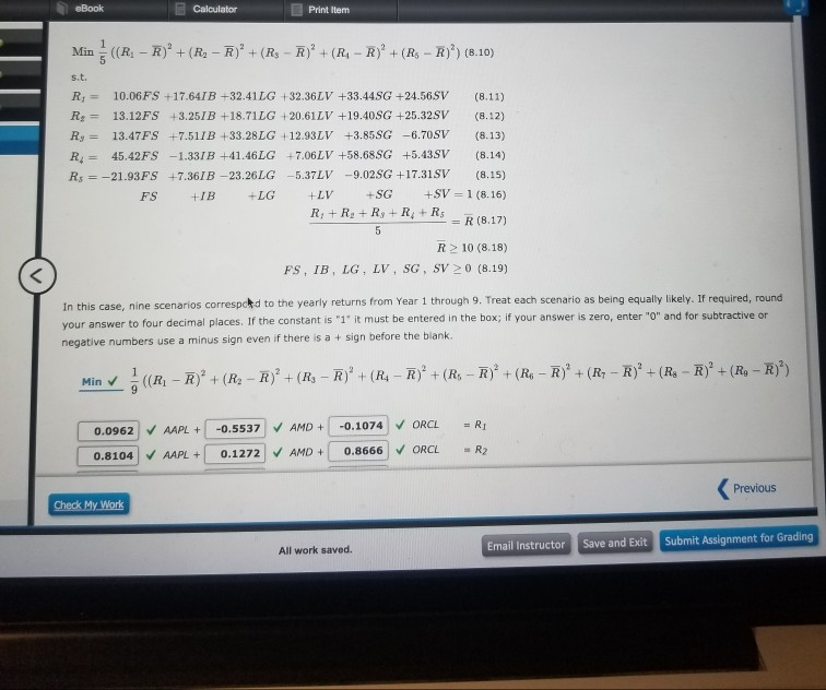 Calculator Print Item Problem 8-14 Formulate and | Chegg.com