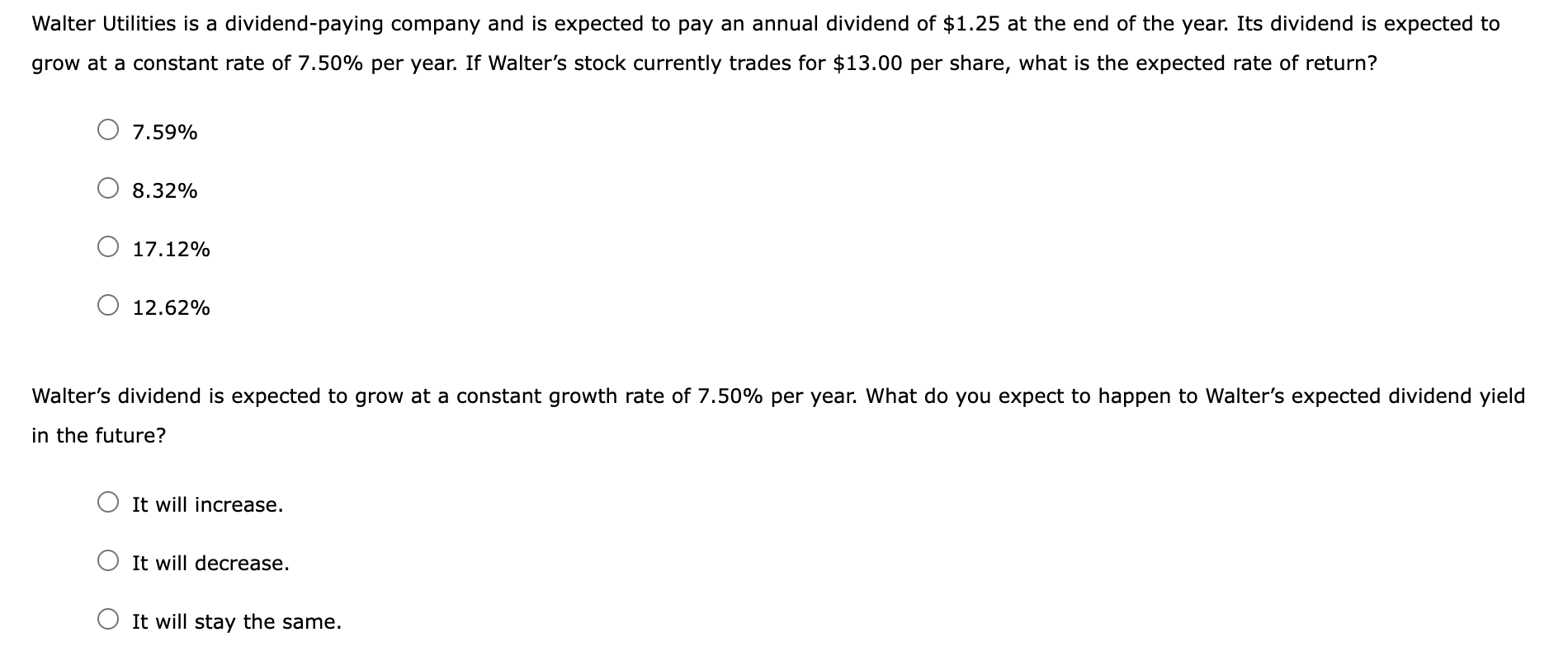 Solved finance question | Chegg.com