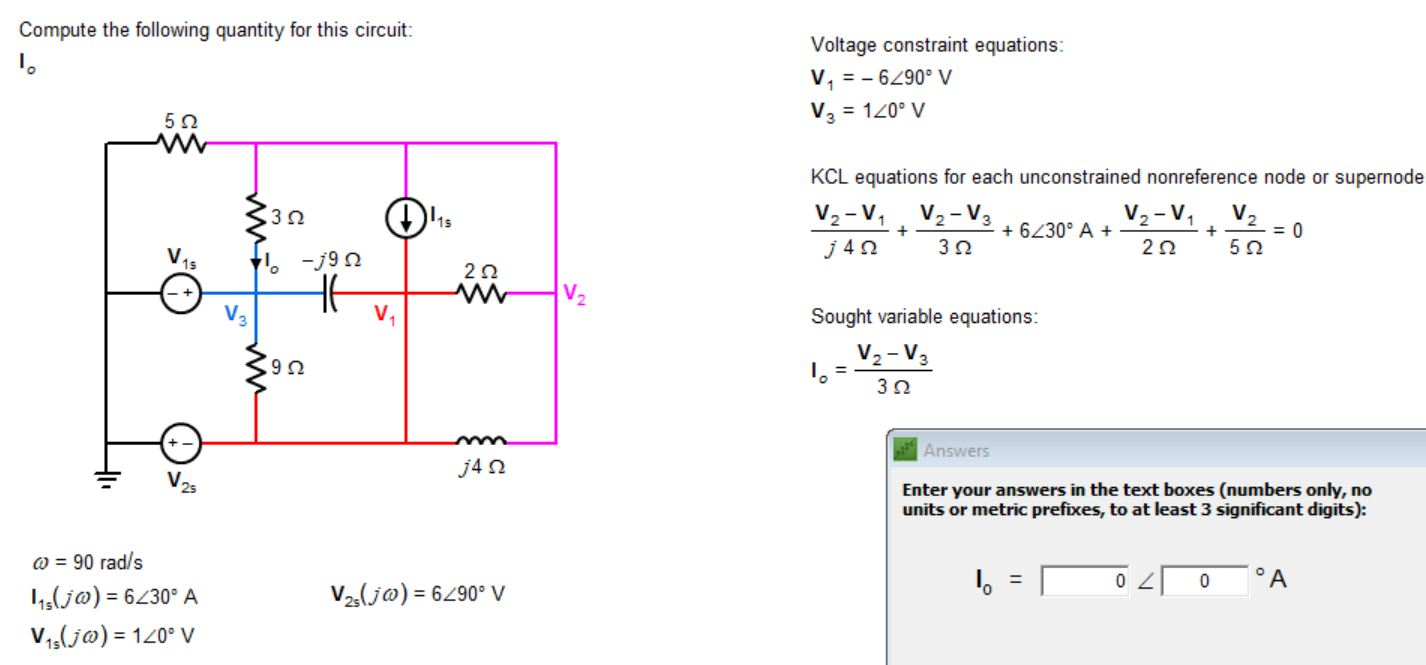 Solved Compute the following quantity for this circuit: | Chegg.com