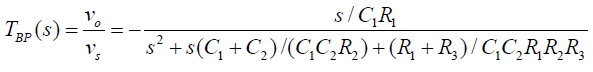 Solved The given is a transfer function of second-order BPF | Chegg.com