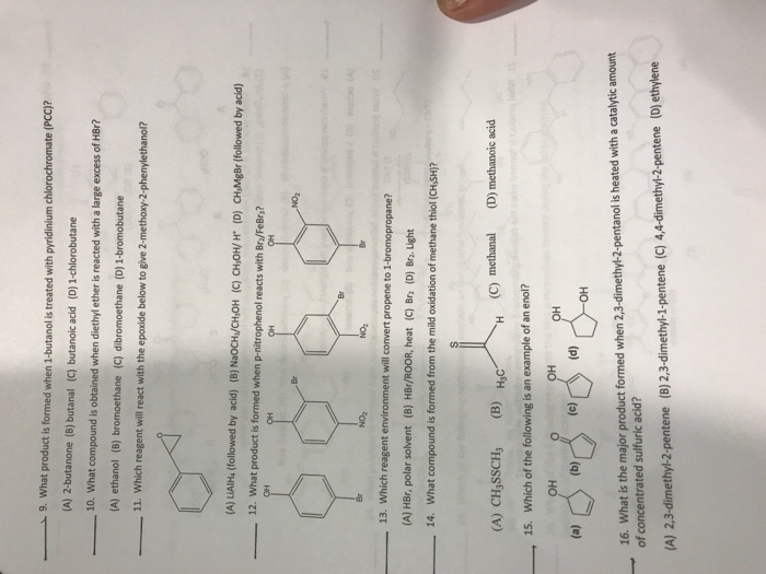 Solved What product is formed when 1-butanol is treated with | Chegg.com