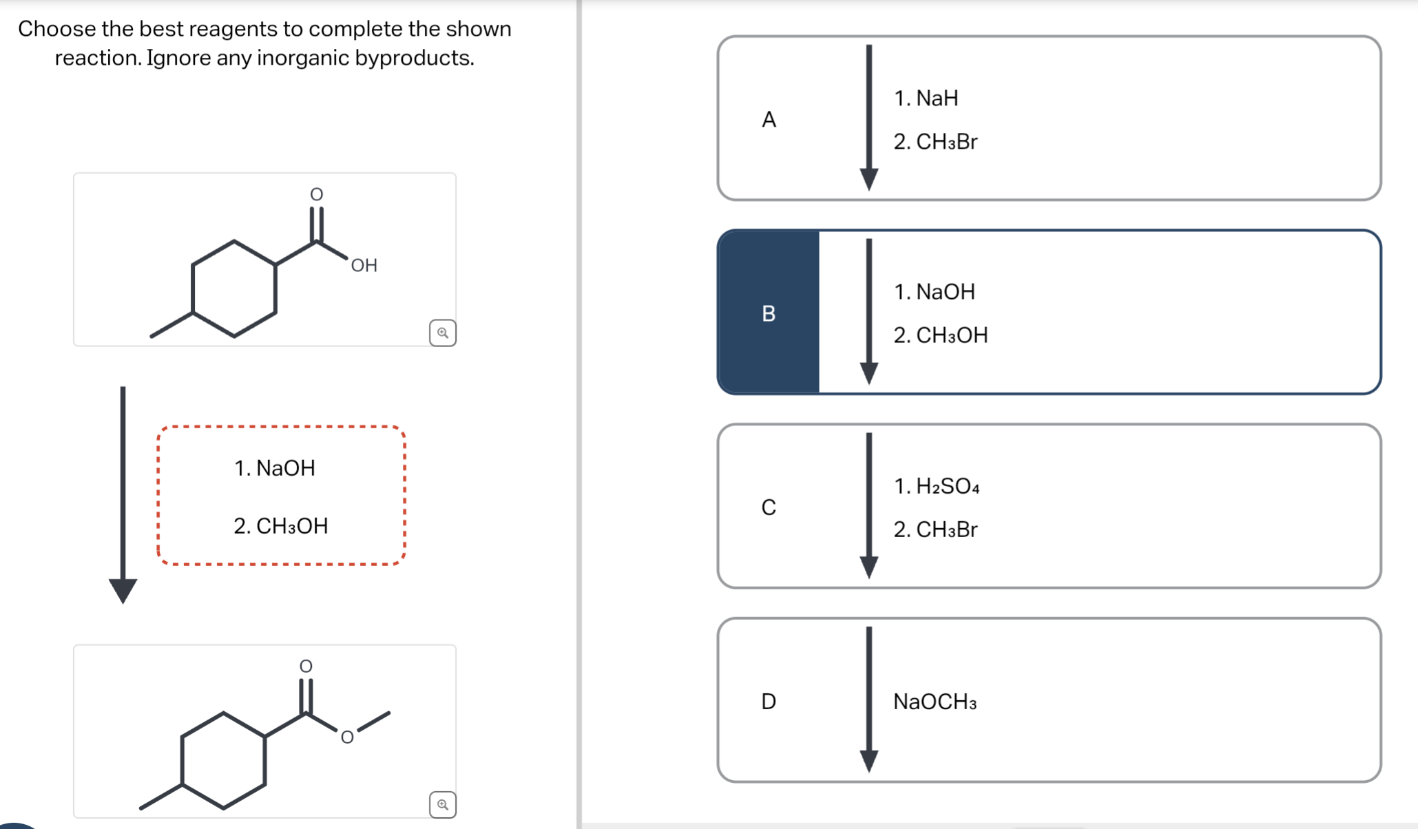 Solved Choose the best reagents to complete the | Chegg.com