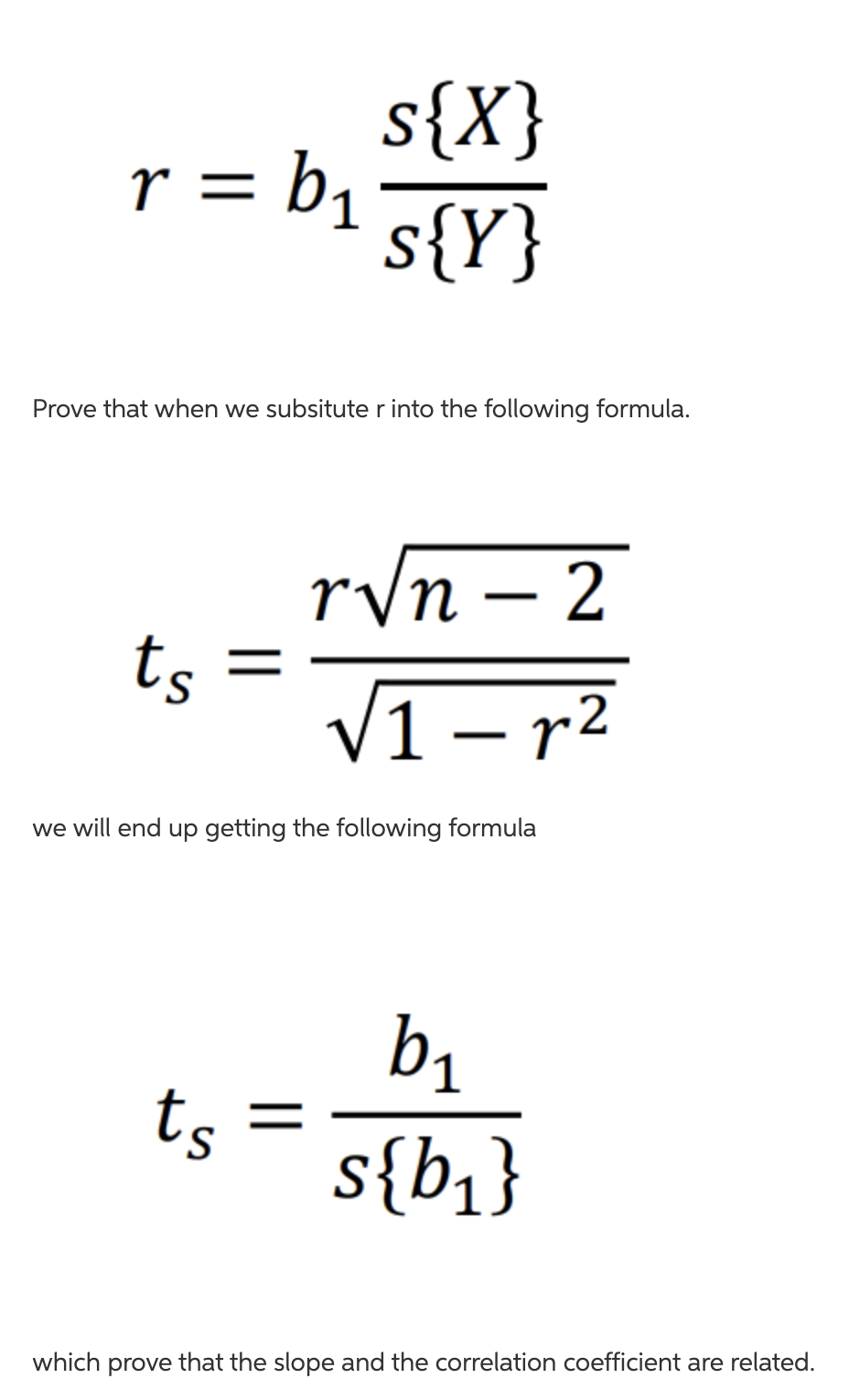 Solved r = b = s{X} s{Y} Prove that when we subsitute r into | Chegg.com