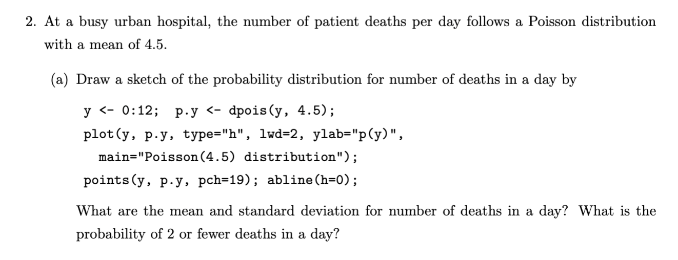 Solved At a busy urban hospital, the number of patient | Chegg.com