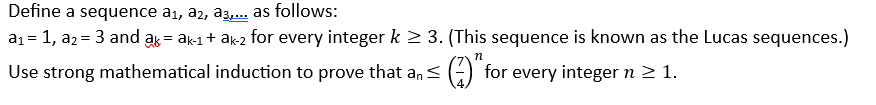 Solved Define a sequence a1,a2,a3,dots as follows:a1=1,a2=3 | Chegg.com