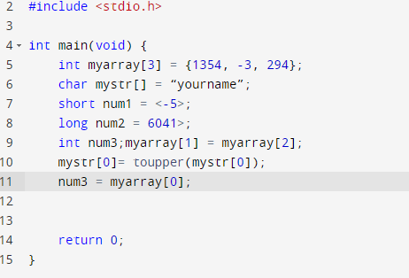 Solved 34-int main(void) {56789012345 int myarray[3] | Chegg.com