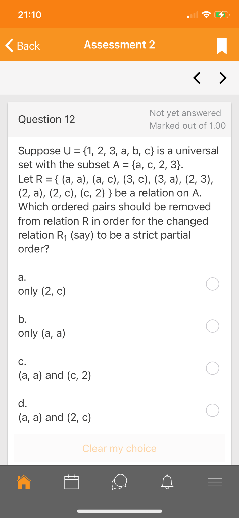 Solved 21:10 Back Question 12 Not yet answered Marked | Chegg.com Solved 21:10 Back Question 12 Not yet answered Marked | Chegg.com
