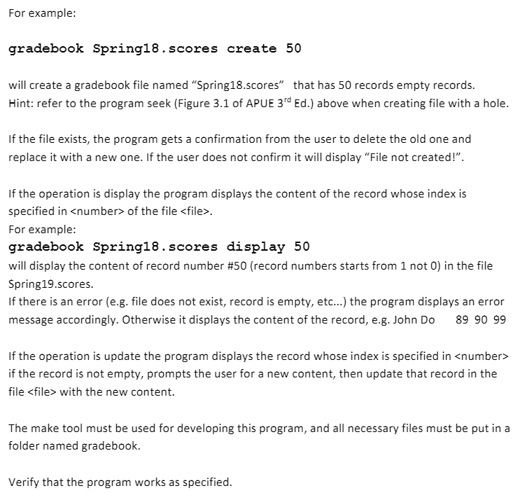 A Develop A C Language Program Named Gradebook That 