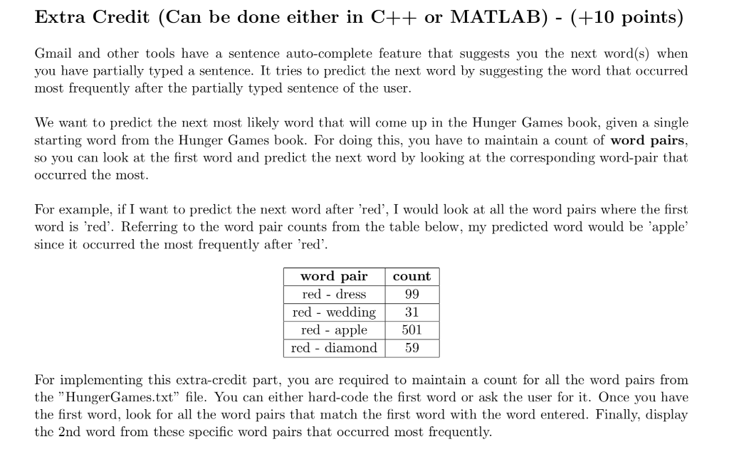 Extra Credit (Can be done either in C++ or MATLAB) - | Chegg.com