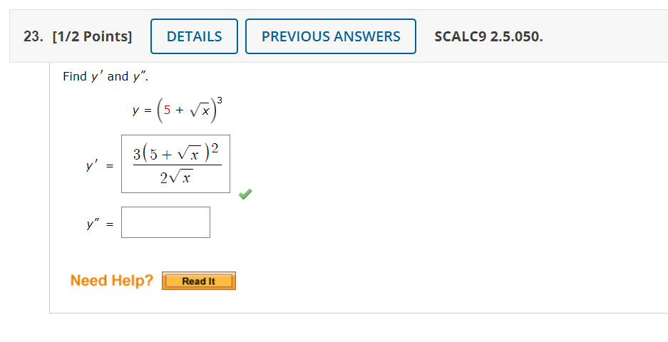 Solved 1. (1/2 points] DETAILS PREVIOUS ANSWERS SCALC9 | Chegg.com