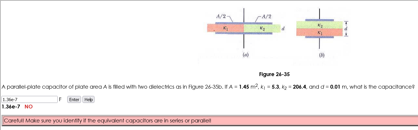 Solved Figure 26-35 A parallel-plate capacitor of plate area | Chegg.com