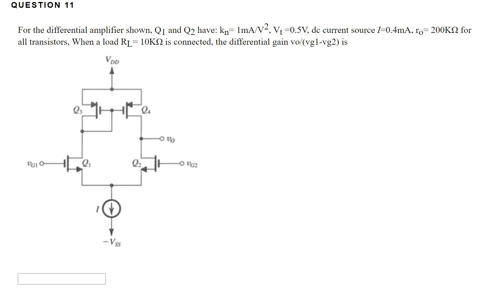 The main advantage of the active load shown in this | Chegg.com
