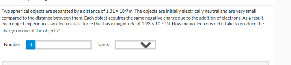 Solved Two spherical objects are separated by ﻿a distance | Chegg.com