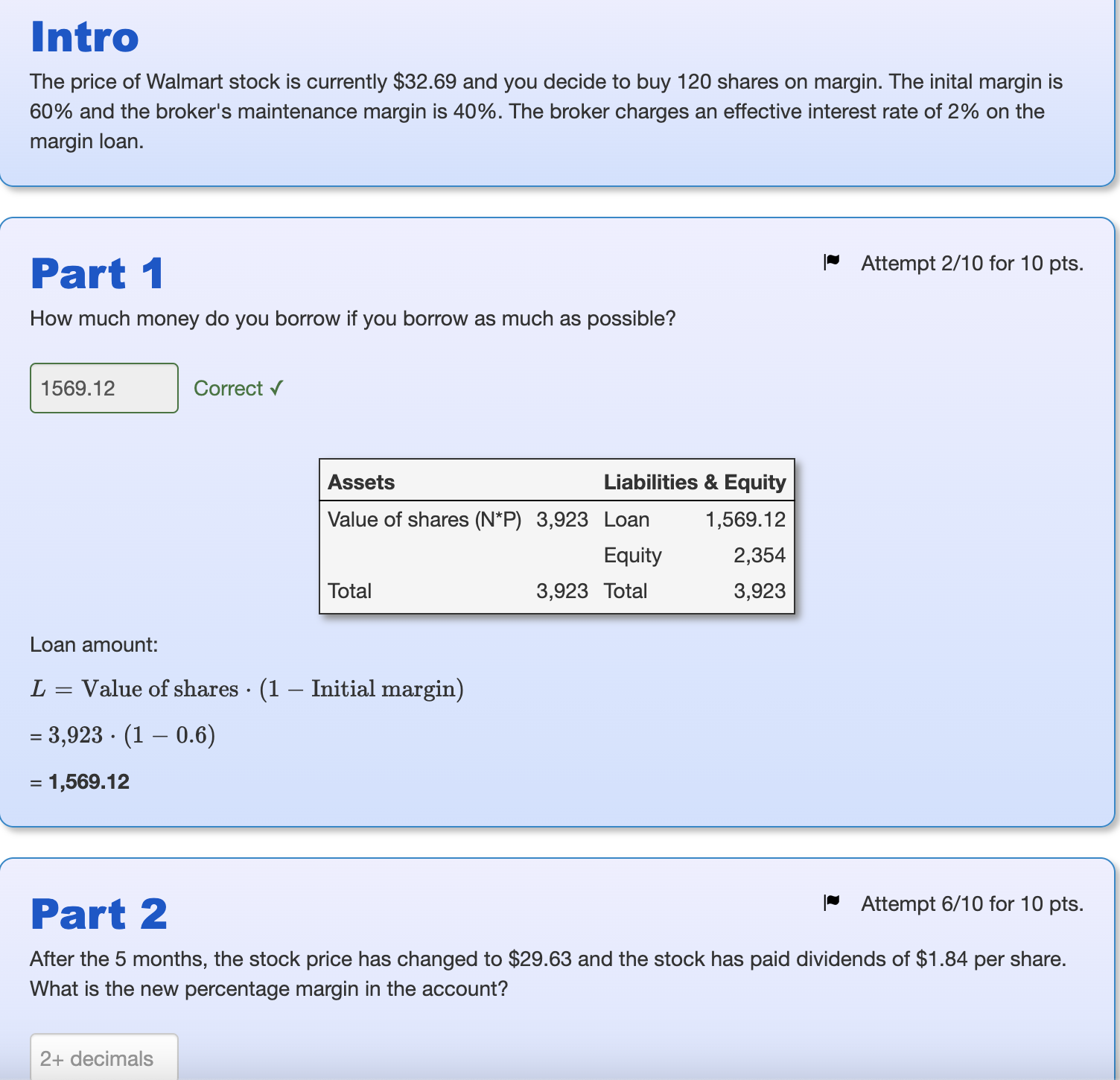 Solved The price of Walmart stock is currently $32.69 and | Chegg.com