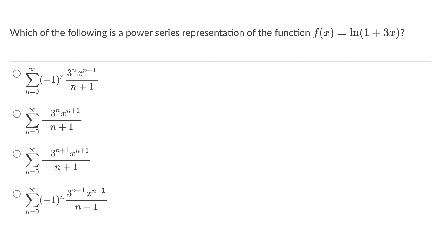 Solved Which of the following is a power series | Chegg.com