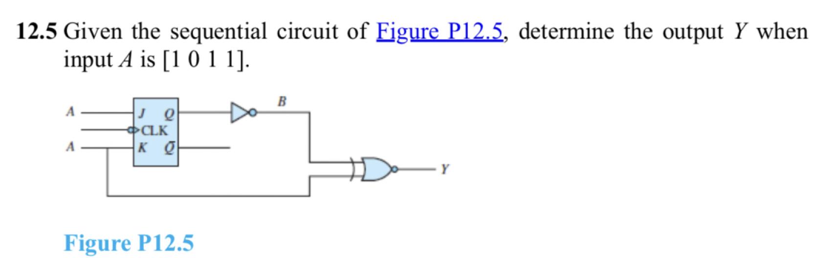 Solved 12.5 Given the sequential circuit of Figure P12.5, | Chegg.com