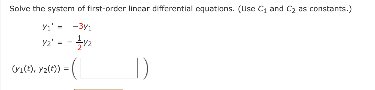 Solved Solve the system of first-order linear differential | Chegg.com