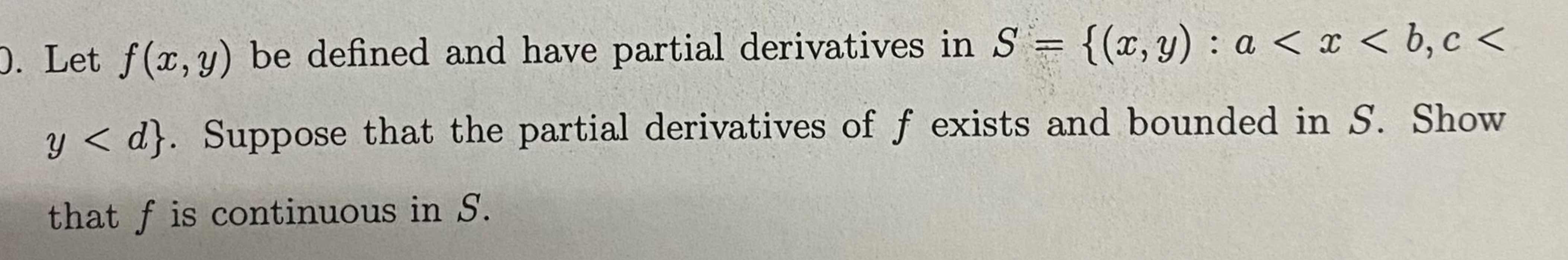 Solved Let f(x,y) ﻿be defined and have partial derivatives | Chegg.com