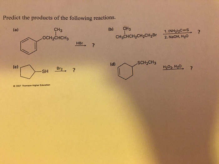 Solved Predict the products of the following reactions. CH3 | Chegg.com