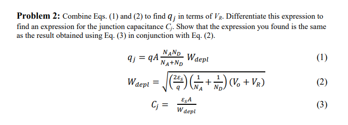 Solved ame Problem 2: Combine Eqs. (1) and (2) to find q; in | Chegg.com