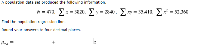 Solved A population data set produced the following | Chegg.com
