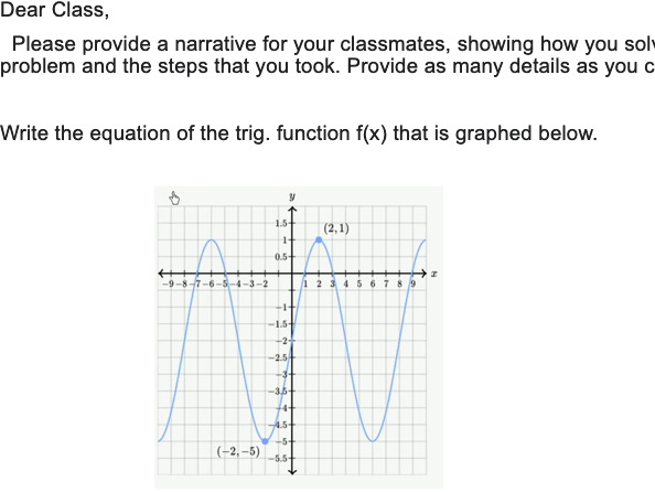 Dear Class, Please provide a narrative for your | Chegg.com