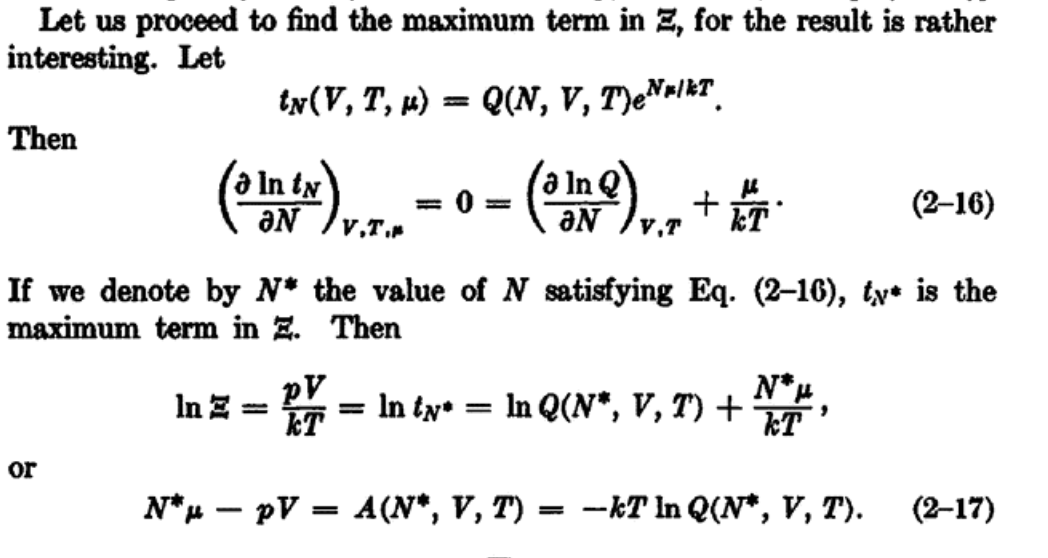 Show that the grand ensemble equations for S and p go | Chegg.com