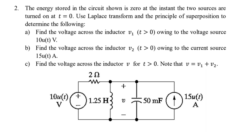 Solved 2. The energy stored in the circuit shown is zero at | Chegg.com