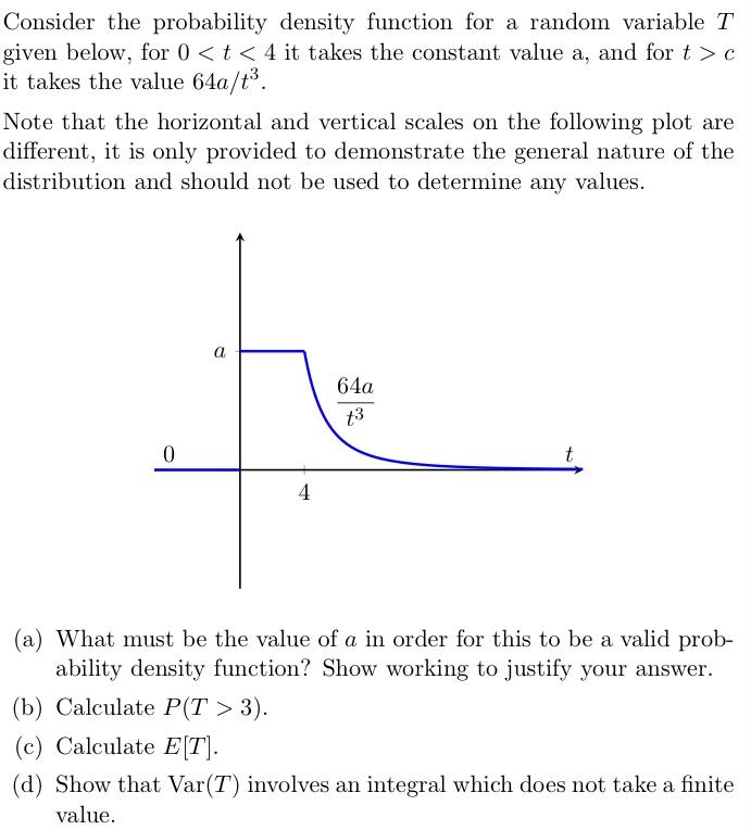 Solved Consider the probability density function for a | Chegg.com