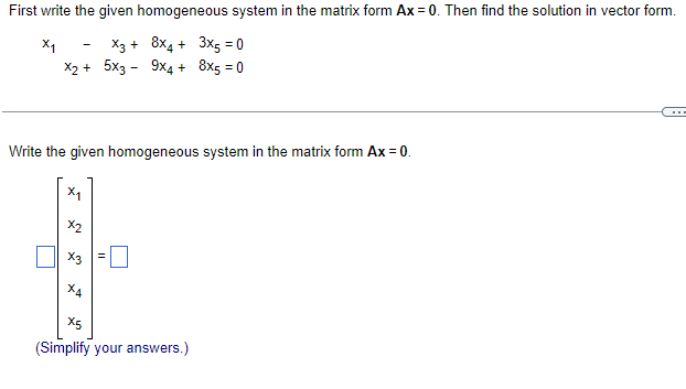 Solved First write the given homogeneous system in the | Chegg.com