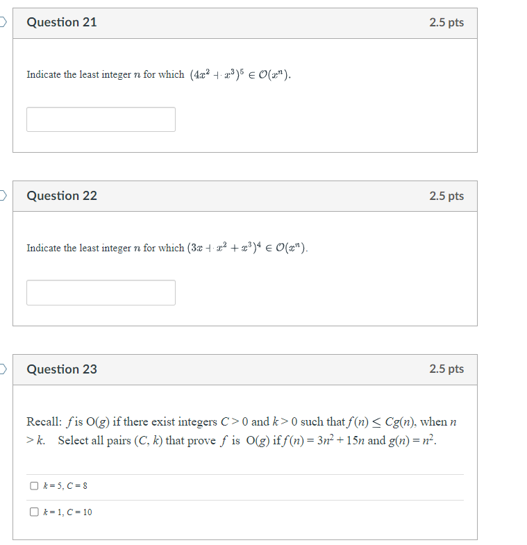 Indicate the least integer n for which | Chegg.com