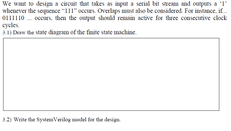 Solved We want to design a circuit that takes as input a | Chegg.com