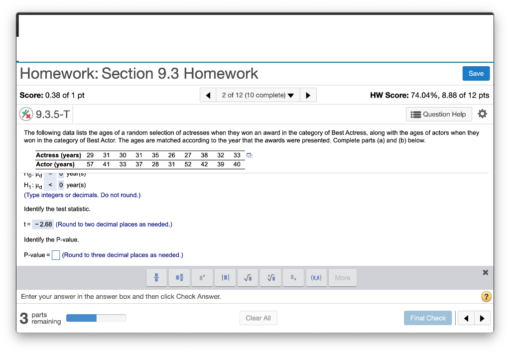 Solved Homework Section 9 3 Homework Save Score 0 38 Of 1