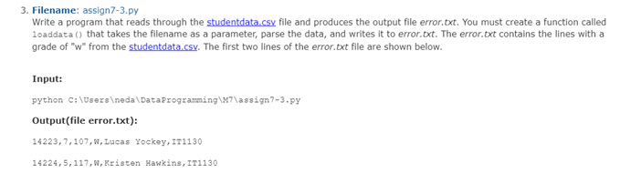 Solved 3 Filename Assign7 3 Py Write A Program That Reads