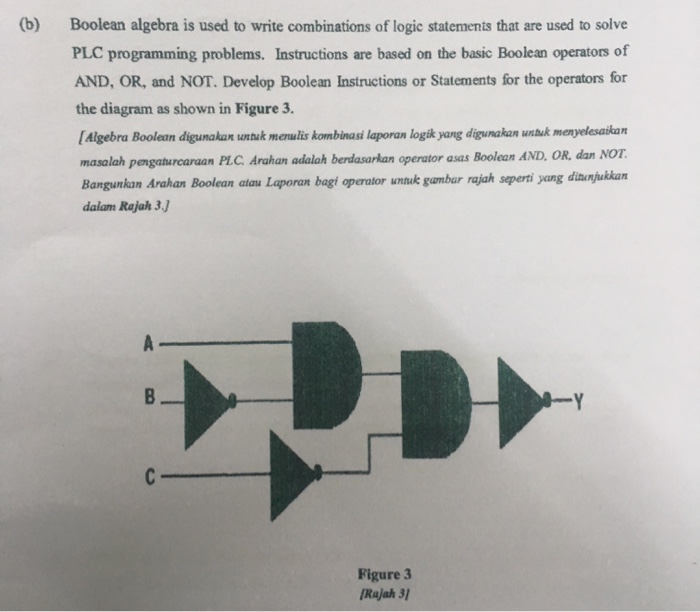 Solved (b) Boolean algebra is used to write combinations of | Chegg.com