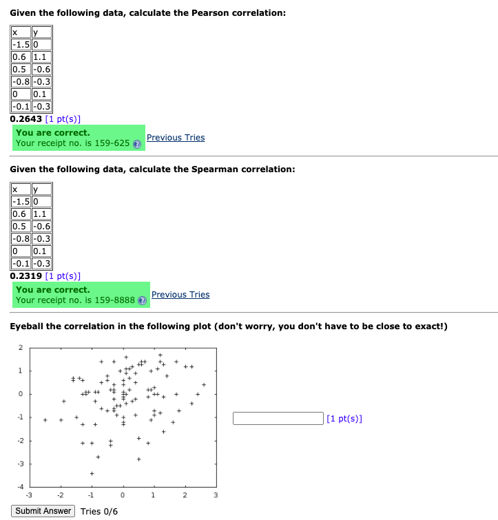 Solved Given the following data, calculate the Pearson | Chegg.com