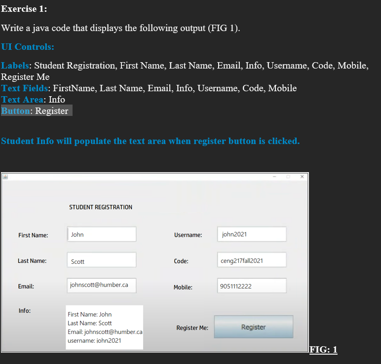 Solved Exercise 1: Write a java code that displays the | Chegg.com