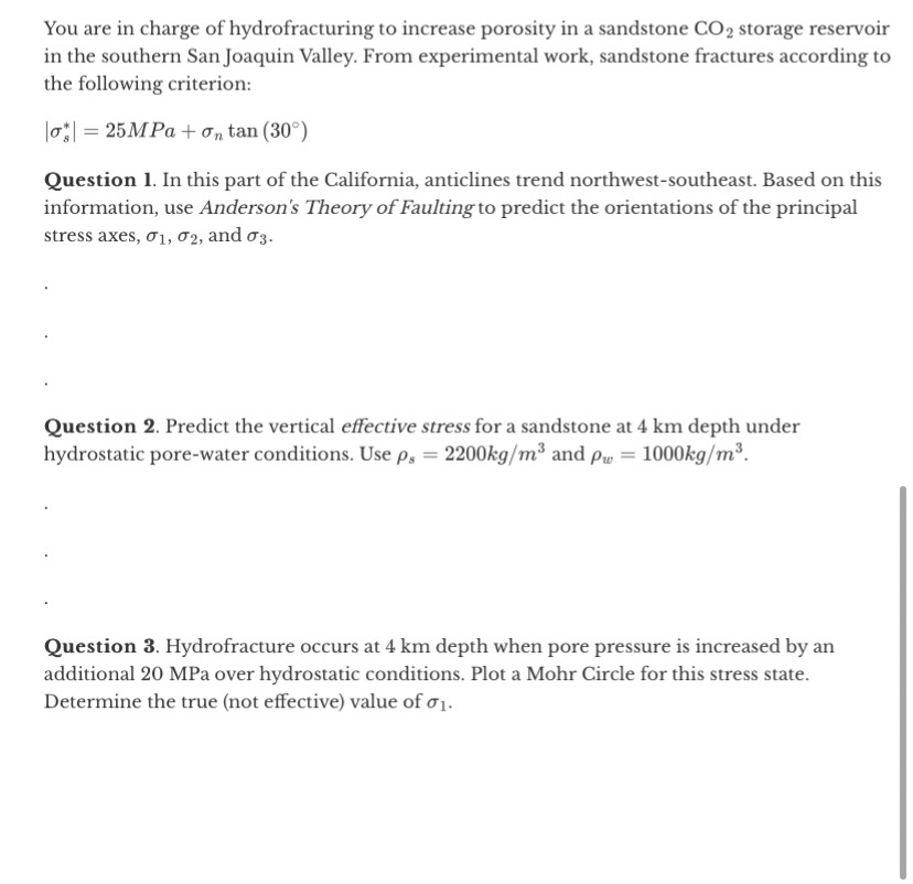 Solved You are in charge of hydrofracturing to increase | Chegg.com